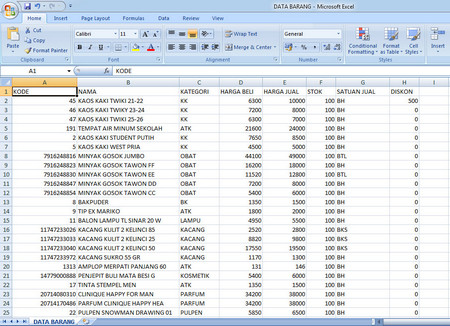 Cara Eksport Data Barang Menjadi File Excel Pada Software Toko