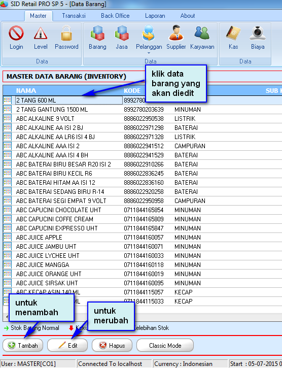 Cara Input Data Barang pada Software Retail Pro Pada Bagian Standart