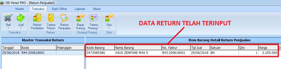 Cara Return Penjualan Barang Ber-SN Dari Pelanggan Pada Software Minimarket