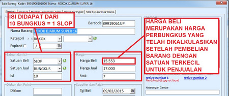 Penjualan Barang dengan Banyak Satuan (Contoh: Bungkus, Slop, Pak, Box)